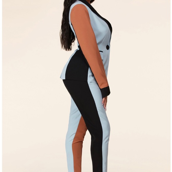 Pants & Jumpsuits | Womens Color Block Pant Suit Set | Poshmark